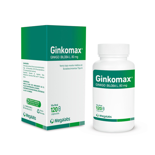Ginkgomax x 120 cap. 80 Mg - Farmacias Knop