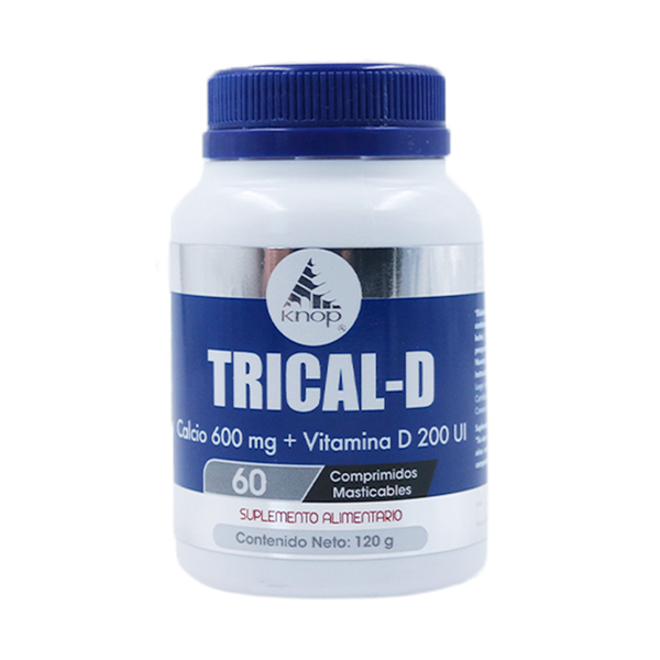 Trical-D Calcio 600 mg + Vitamina D x 60 comprimidos - Knop ...
