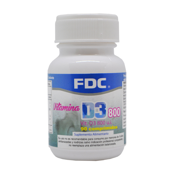 Vitamina D3 800 UI x 90 comprimidos - FDC - Farmacias Knop