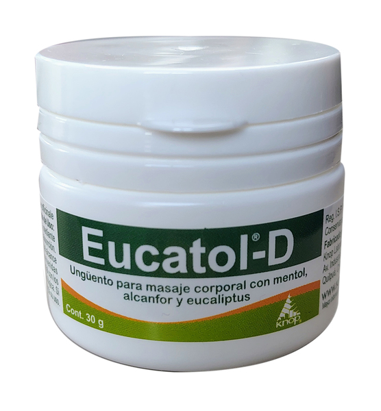 Ungüento mentolado para masaje pectoral 30 g, Eucatol-D - Farmacias Knop