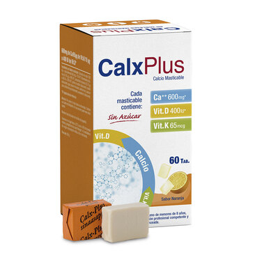 Calx Plus x60 masticables sabor naranja - Farmacias Knop