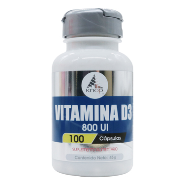 Vitamina D3 800 UI x 100 cápsulas - Farmacias Knop