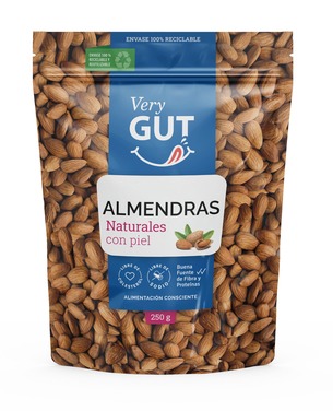 Almendras Naturales con piel 250 g, VERY GUT - Farmacias Knop