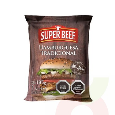 Hamburguesa Tradicional Super Beef 185Gr - Supermercados Eltit