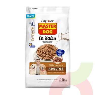 Alimento Perro Adulto Carne Mechada Master Dog 15Kg - Supermercados Eltit