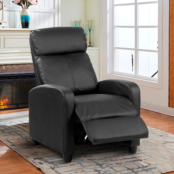 Berger Reclinable de PU Negro - Novahus