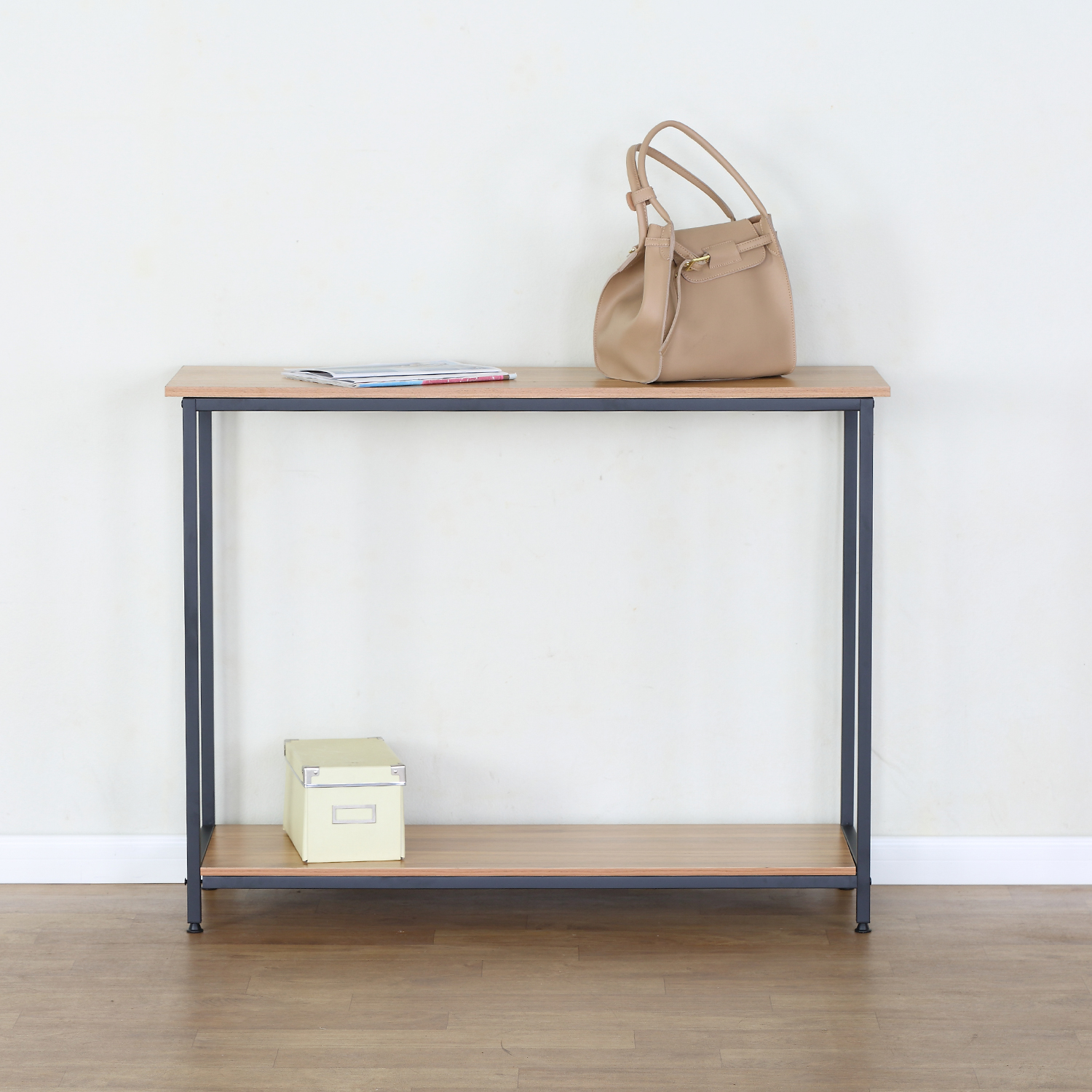 Arrimo Novahus Industrial Café con Tubo de Acero y MDF - Novahus