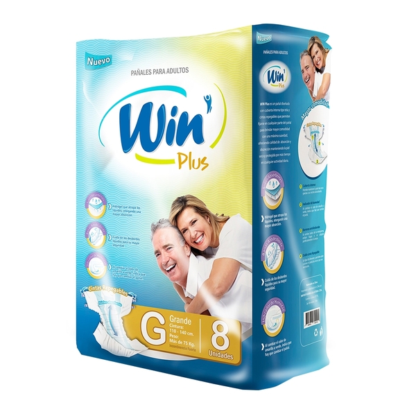 Win Plus Pañal Adulto G X 8 - Liqui