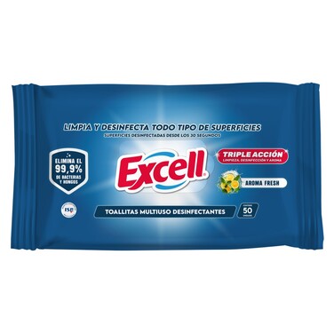 Excell Toallitas Desinfectantes Superficies 50 Unidades - Liquimax