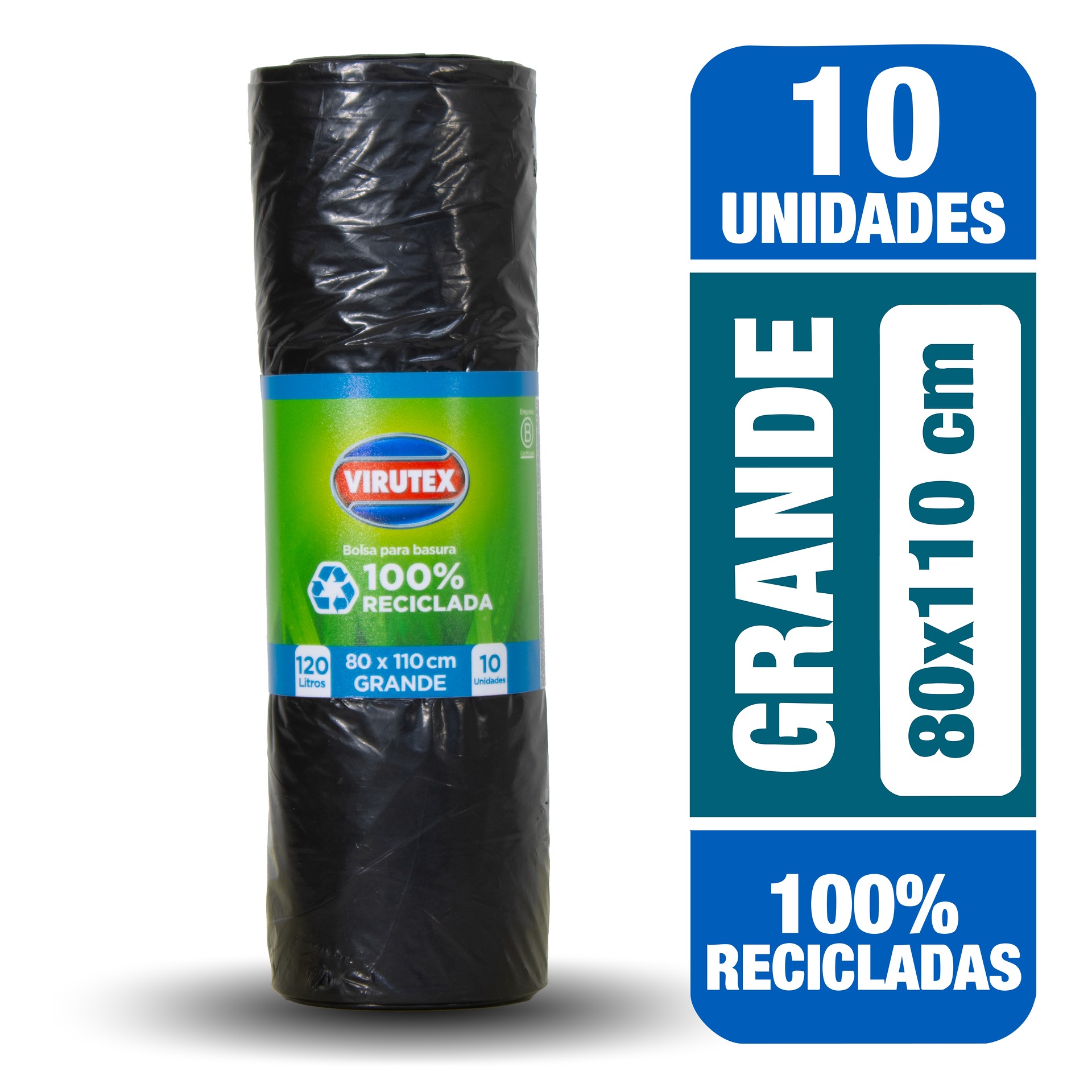 Virutex Bolsas de Basura Biorollo 80x110 cm 10 Unidades - Liqui