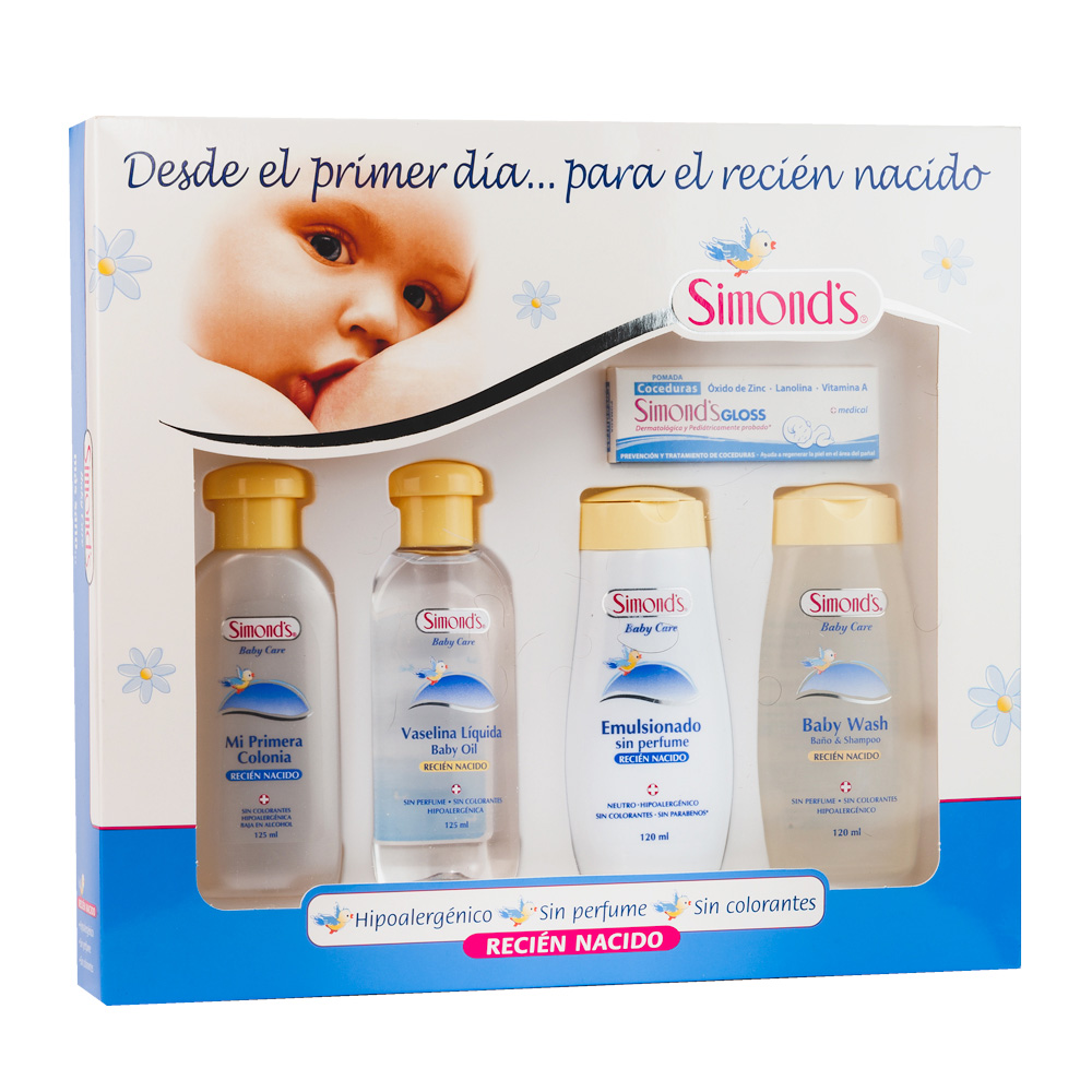 Simonds Recién Nacido Set Vaselina + Colonia + Emulsionado + Jabón - Liqui