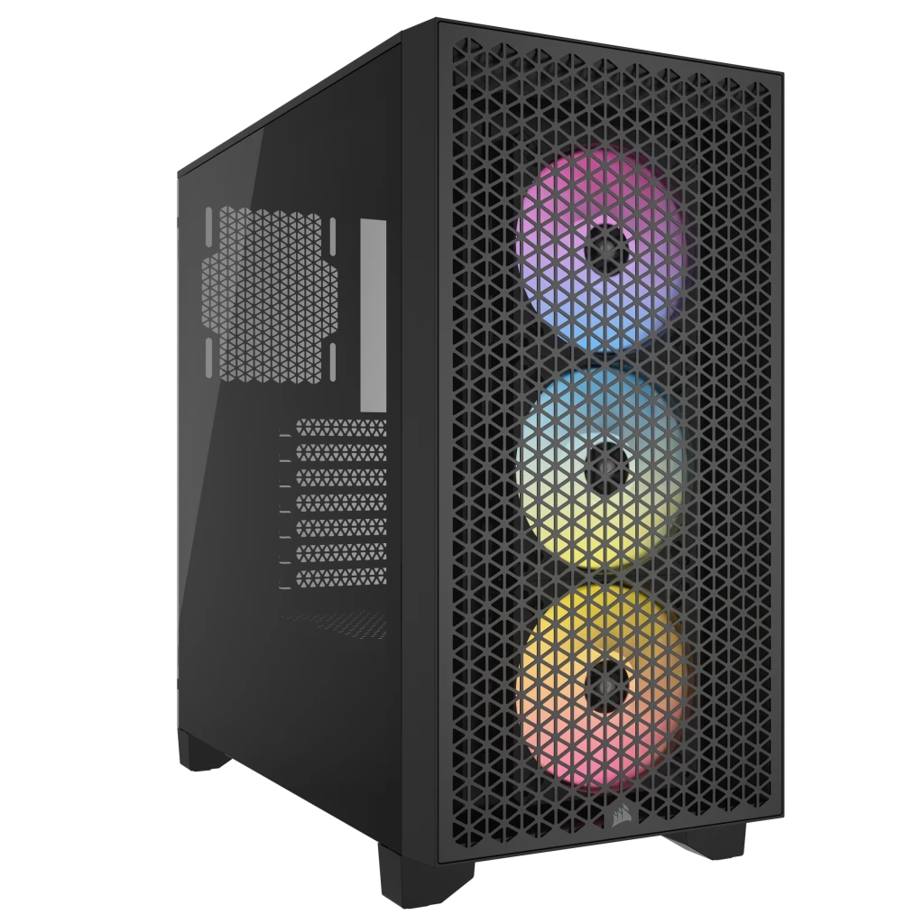 Gabinete Gamer CORSAIR 3000D RGB AirFlow, Cristal templado, Negro - CTMAN